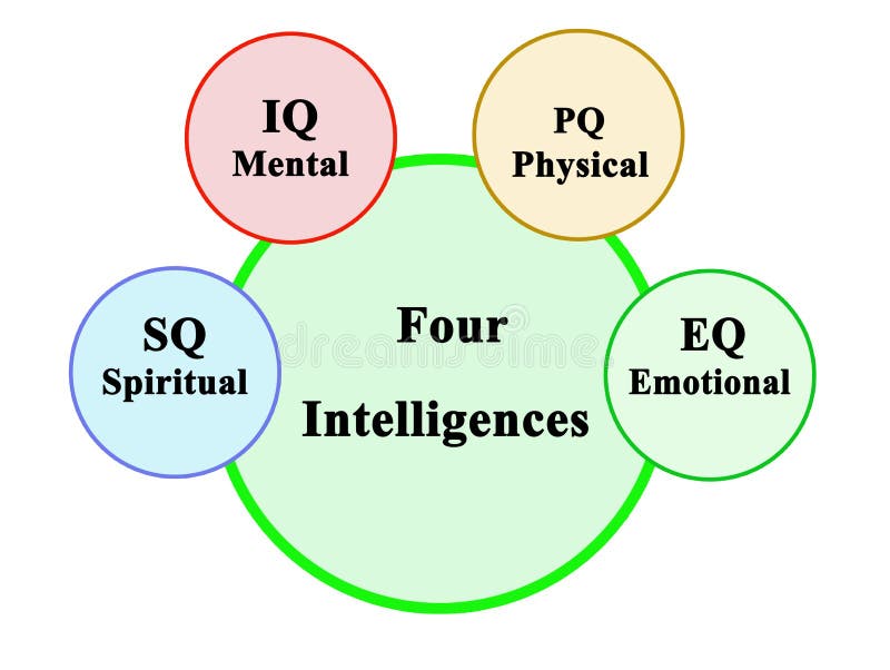 Four Types of Intelligences Stock Illustration - Illustration of four ...