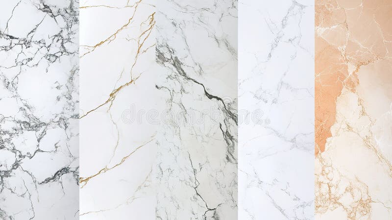 Four Types of Marble Textures Showcasing Various Patterns and Colors in ...