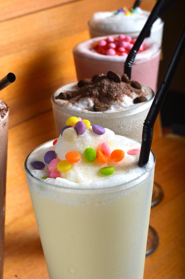 Four Types of Milkshake Drink Stock Photo - Image of cool, health: 69604372