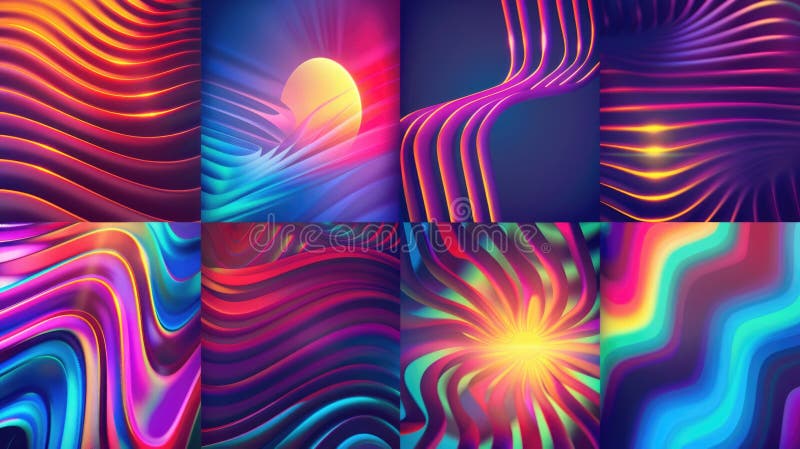 Four Unique Colored Images for Various Projects Stock Image - Image of ...