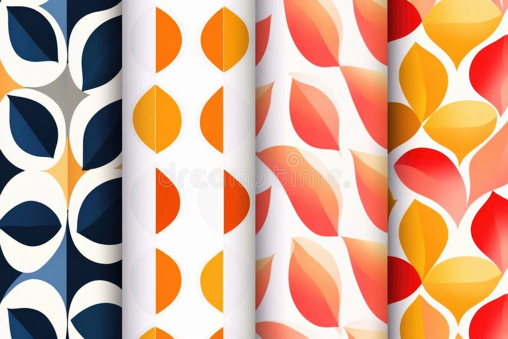 Four Unique Leaf Patterns for Design and Illustration Use Stock Photo ...