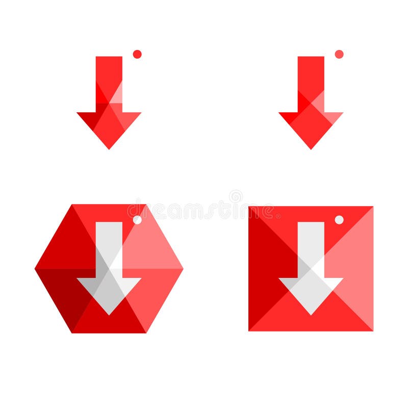 Four Unique Types of Download Icons Stock Vector - Illustration of ...