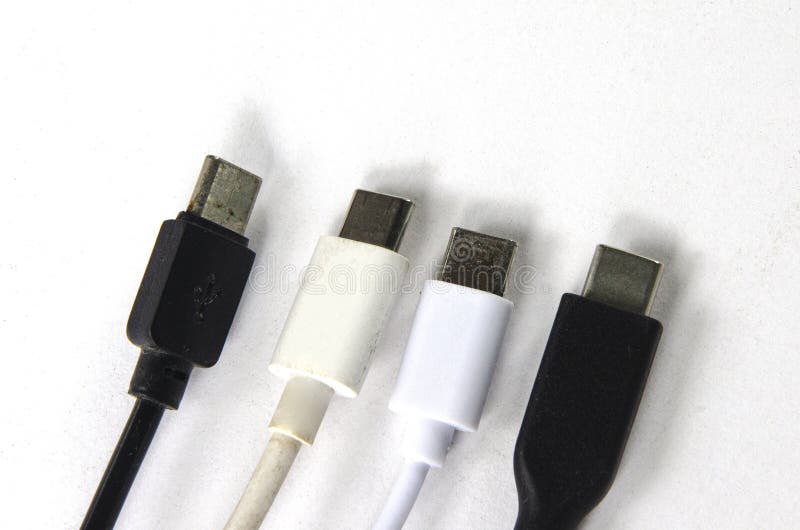 Four Usb Type C Portables for Phone and Computer Linking Stock Photo ...