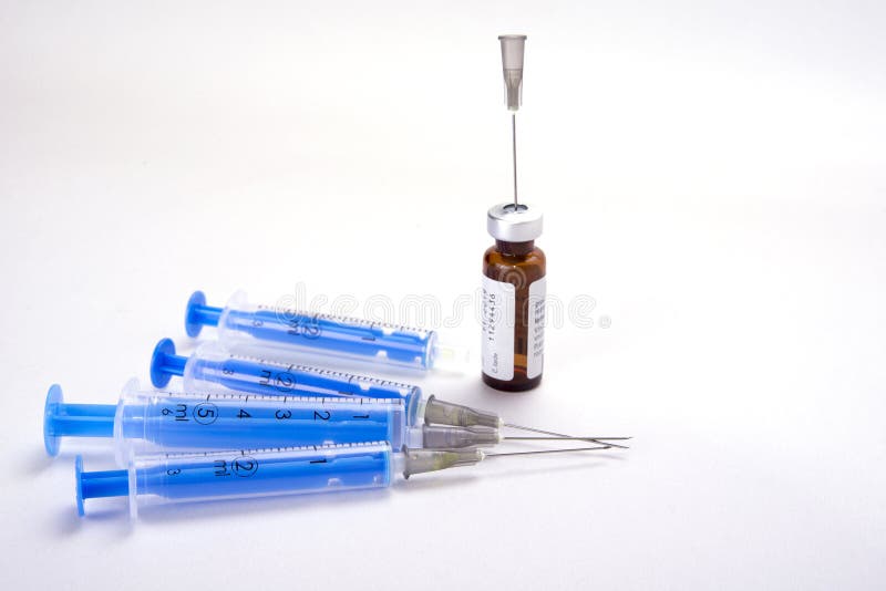 Plastic Shots For One Use Ready To Inject To Human Body Stock Photo ...