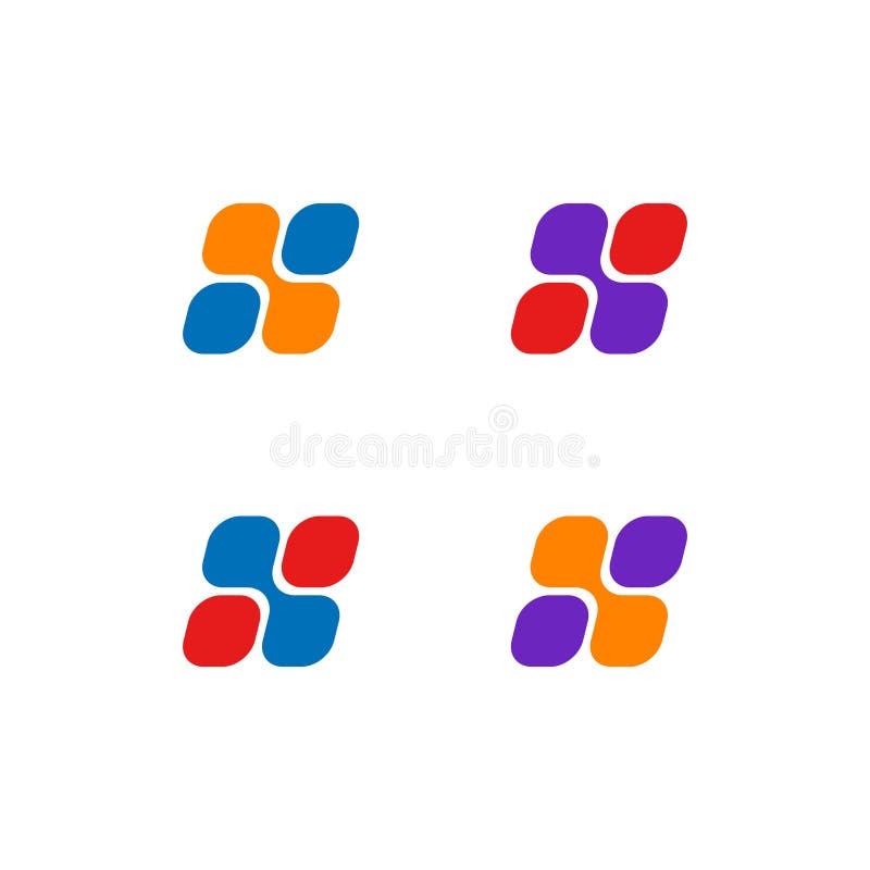 Four Variations of a Logo Design Stock Vector - Illustration of unique ...