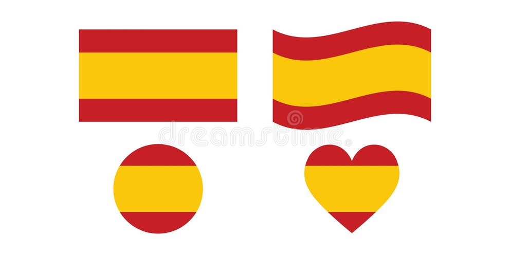 Variations of the Spanish Flag Design a Rectangular Flag, a Waving Flag ...