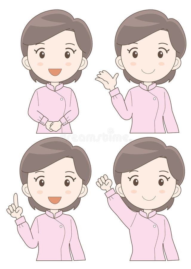 Caregiver Woman Expression Set Stock Vector - Illustration of comic ...