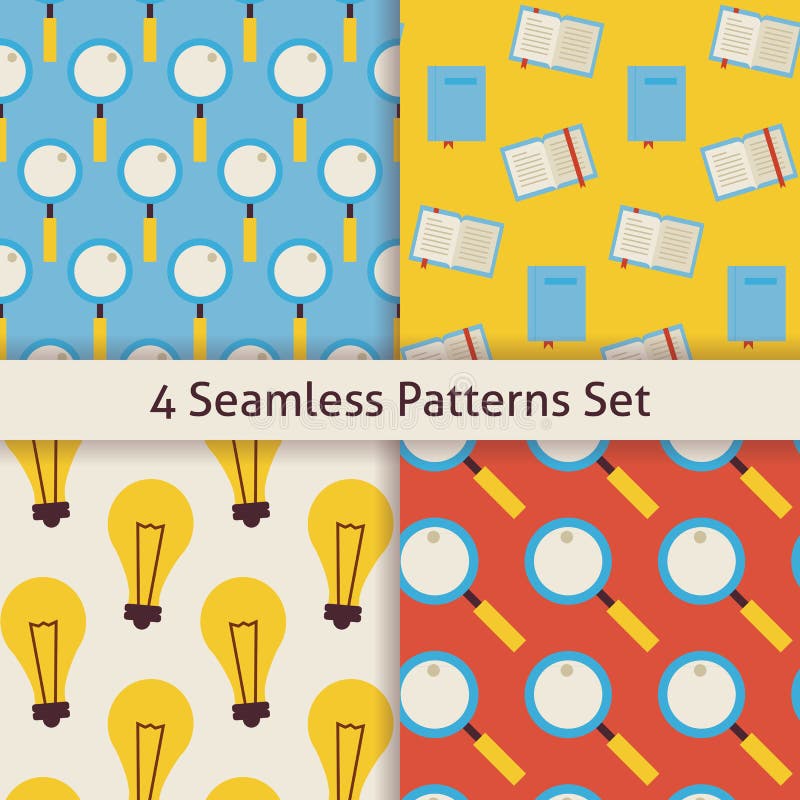 Four Vector Flat Seamless Search Knowledge Idea and Creativity P Stock ...