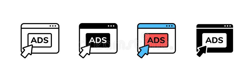 Internet Pop Up Advertisements with Cursor Symbol in Minimalistic ...