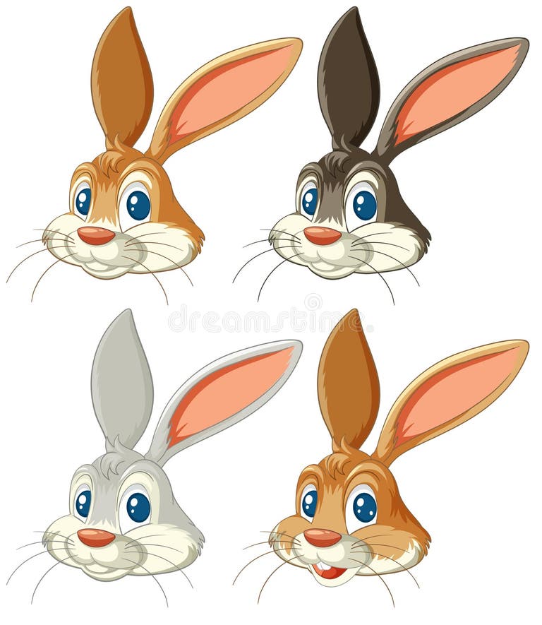 Rabbit Faces Expressions Stock Illustrations – 95 Rabbit Faces ...