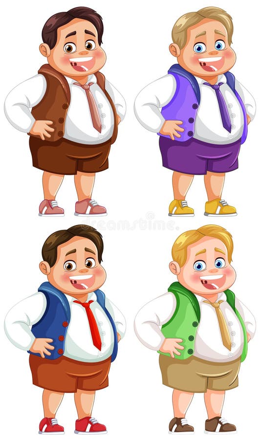 Four happy cartoon young stock vector. Illustration of characters ...