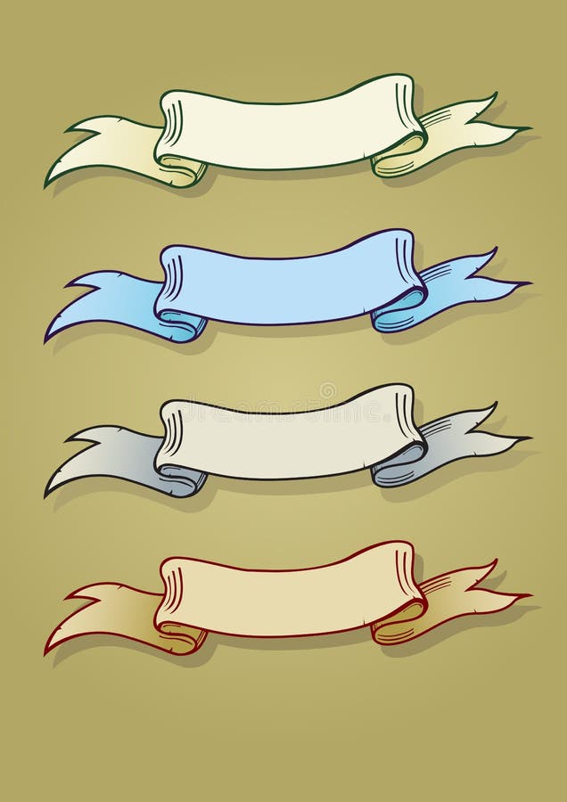 Four vector old banners stock vector. Illustration of color - 4468127