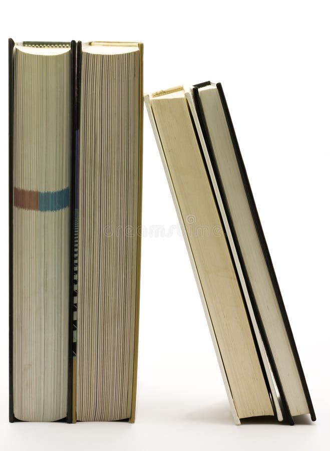 Four Vertical Books on White Stock Photo - Image of object, education ...
