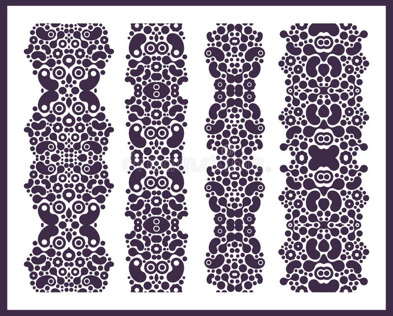 Four Vertical Seamless Patterns. Stock Vector - Illustration of ...