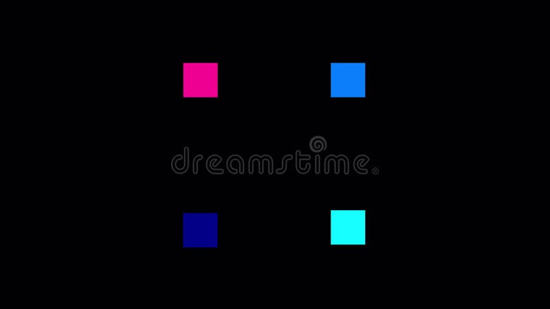 Four Vibrant Colored Squares Pulsating Gently on Transparent Background. Loading Animation ...