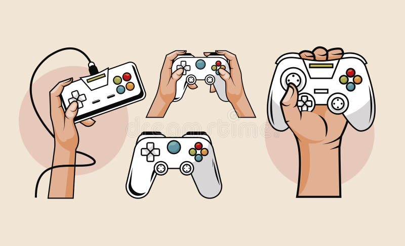 Four video game icons stock vector. Illustration of digital - 221320837