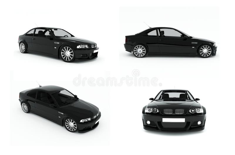 Four Views of Cool Sportcar Stock Illustration - Illustration of ...