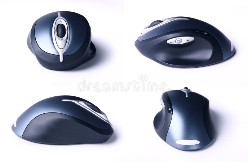 Four Views of Cordless Computer Mouse Stock Photo - Image of phone ...