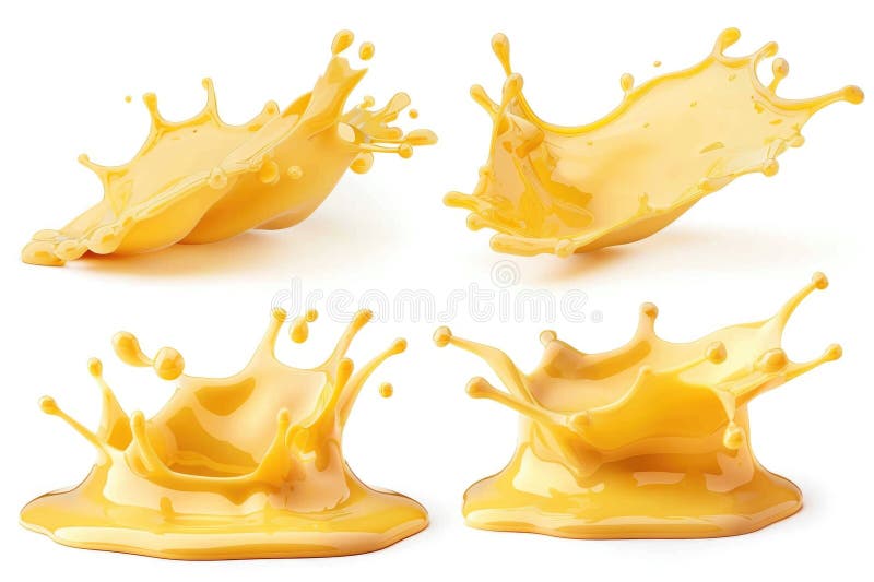 Four Views of a Liquid Splash with Water Drops and Ripples Stock Photo ...