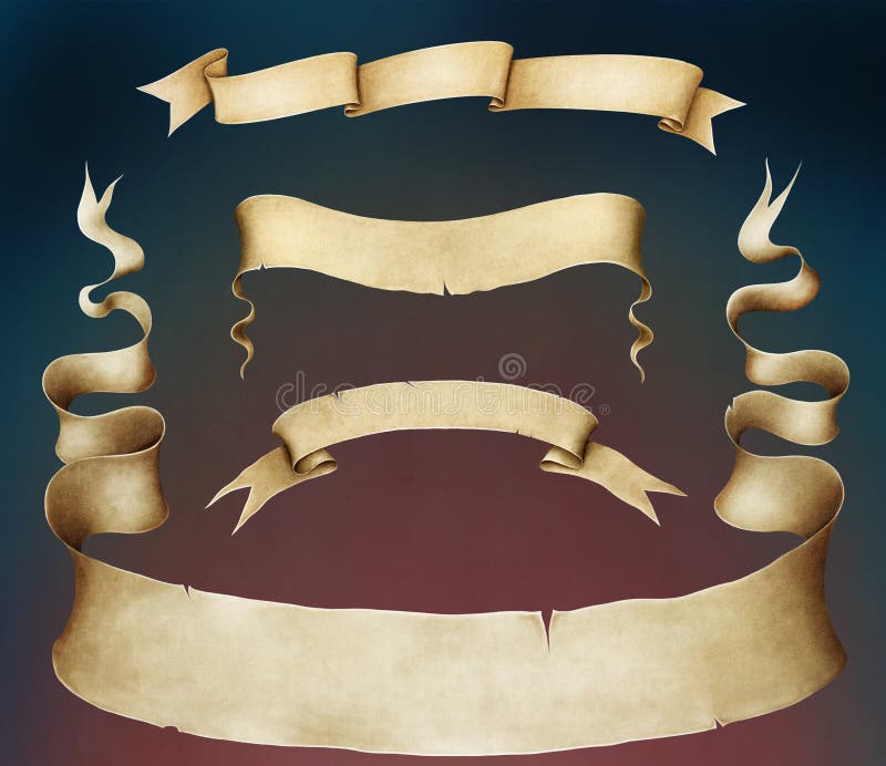 Four vintage banner. stock illustration. Illustration of collection ...