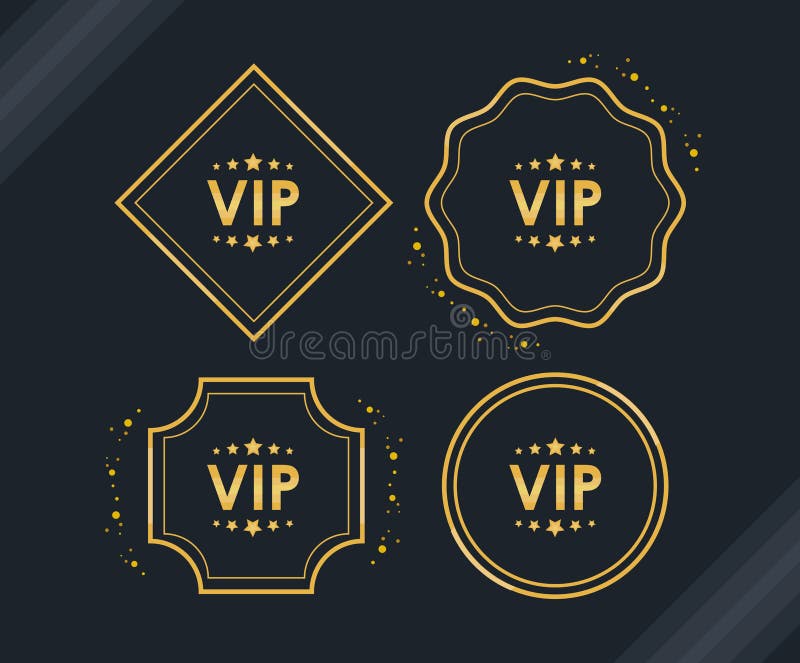 Four vip golden frames stock vector. Illustration of four - 248232222