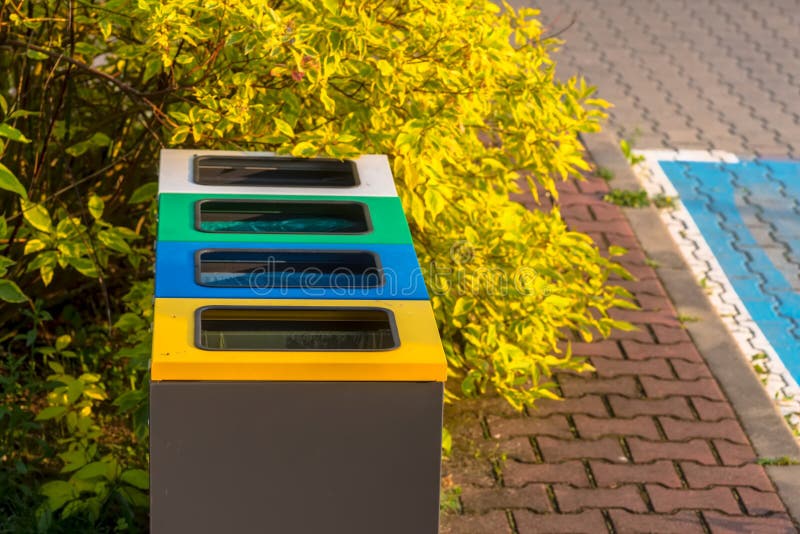 Garbage Cans in Different Colors - Selective Waste Collection in the ...