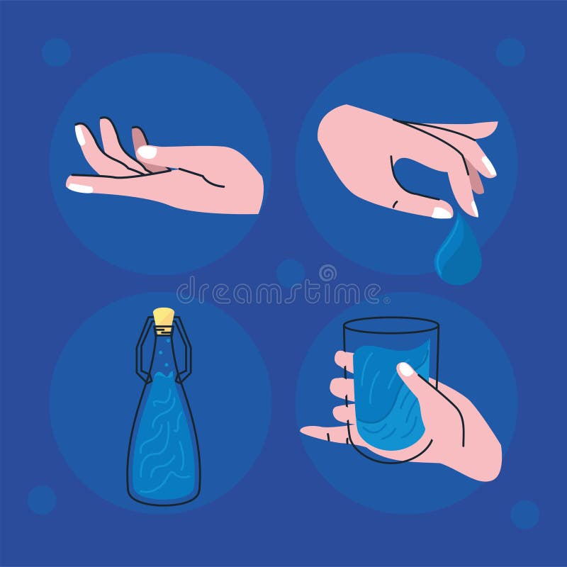 Four water day icons stock vector. Illustration of vector - 242205796
