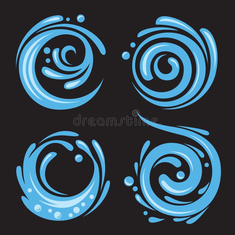 Four water icons stock vector. Illustration of ripple - 68696281