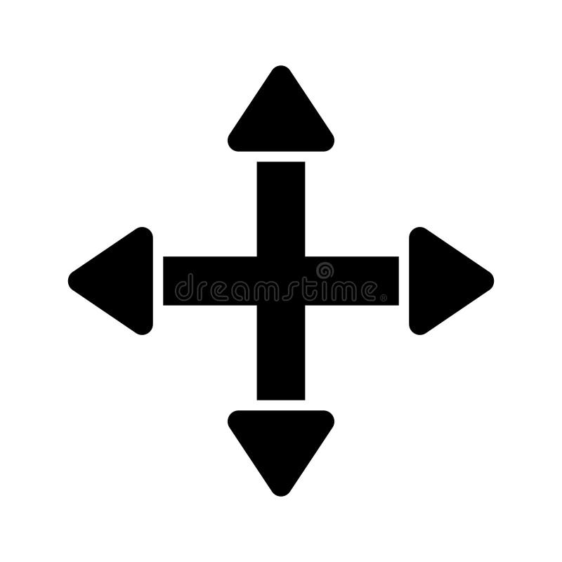 Four Way Direction Arrow Sign, Road Sign Direction Icon, Vector ...