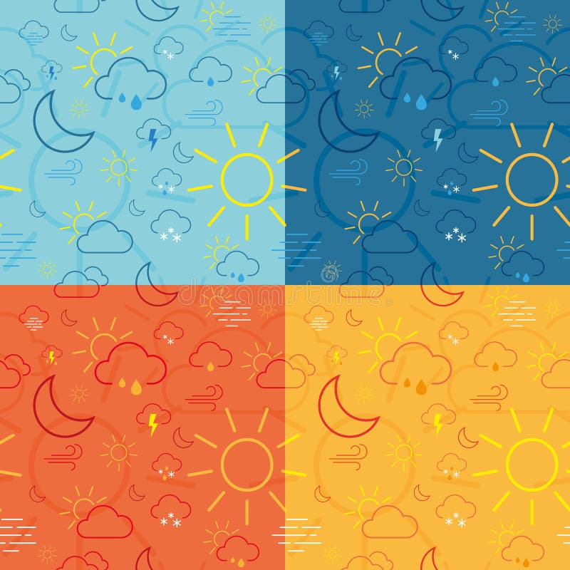 Four Weather Icon Pattern Tiles Stock Illustrations – 1 Four Weather ...