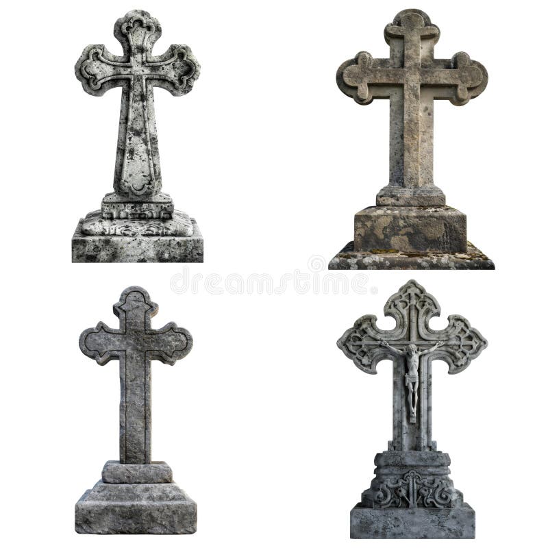Four Weathered Stone Crosses Stock Photo - Illustration of hope, holy ...