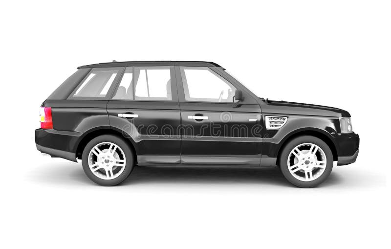 Luxury Car Isolated Over White Side View Stock Image - Image of metal ...