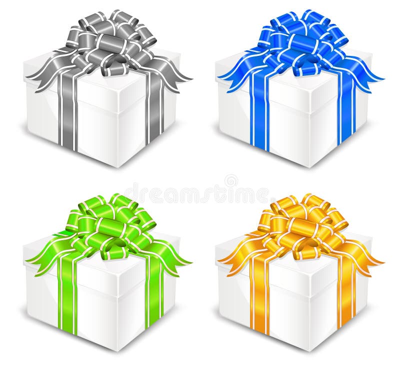 Four white boxes stock vector. Illustration of green - 13563369
