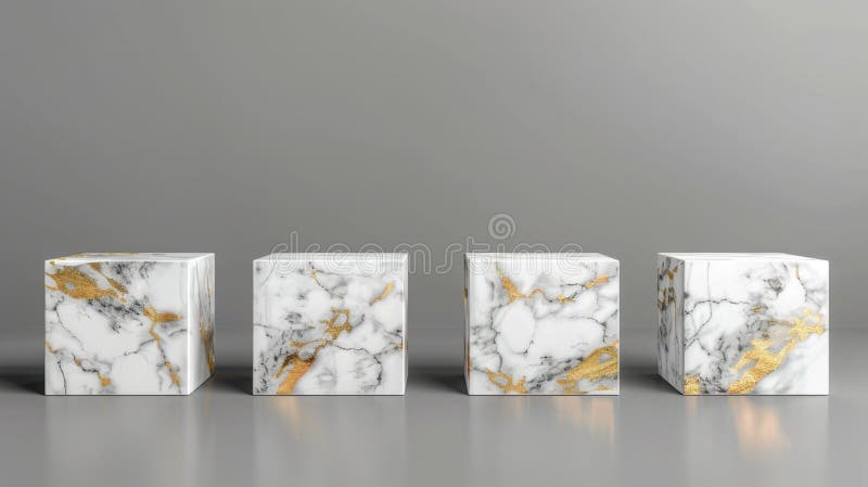 Four White Boxes with Gold Accents. the Boxes are Arranged in a Row ...