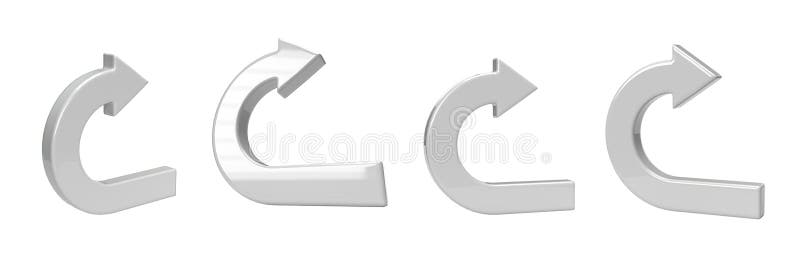 Four White 3D Return Symbols Stock Illustration - Illustration of ...