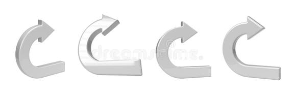 Four White 3D Return Symbols Stock Illustration - Illustration of ...