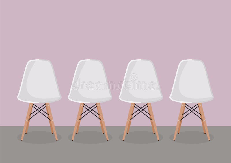 Four white modern chair stock vector. Illustration of modern - 98837269