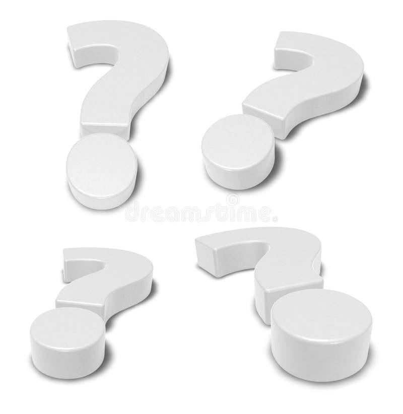Four white question marks stock illustration. Illustration of answer ...