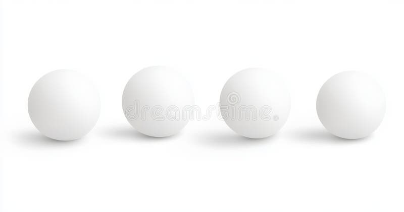 Four White Spheres on White Background Stock Illustration ...