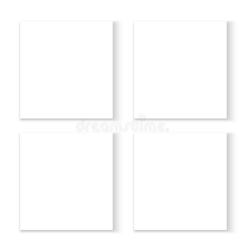 Four White Squares. Banner for Paper Design. Vector Illustration. Stock ...