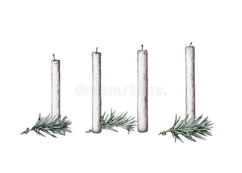 Four Candles White Background Stock Illustrations – 377 Four Candles ...