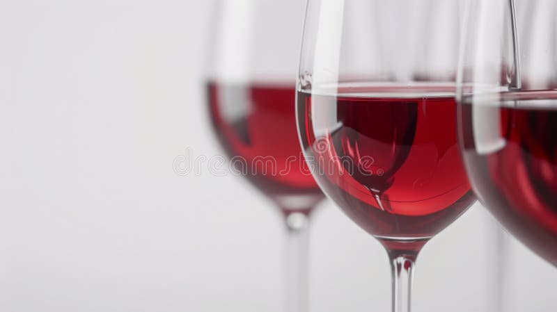 Four Wine Glasses Filled with Red Wine Stock Image - Image of glassware ...