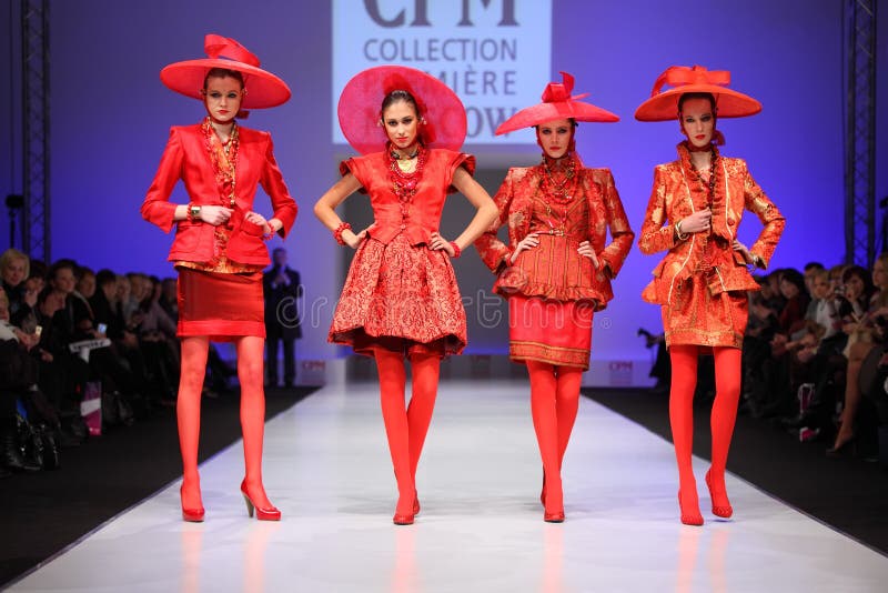 Four Women in Red Suit from S.Zaytzev Editorial Photography - Image of ...