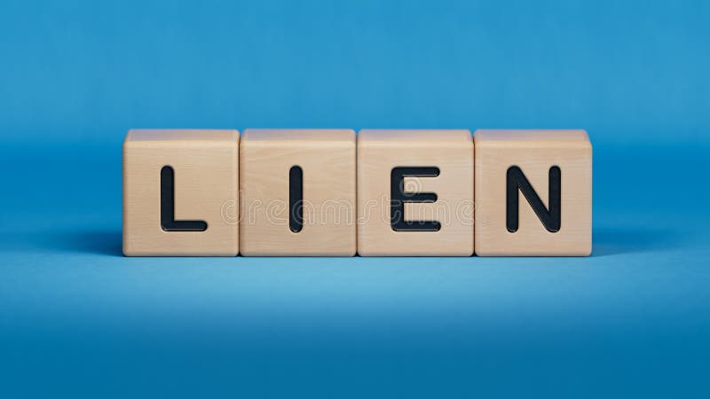 Four Wooden Cubes Arranged in Stack with Word LIEN on Them, Space for ...