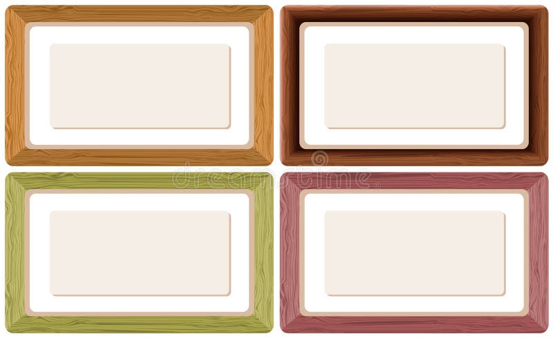 Four Wooden Frames in Different Colors Stock Vector - Illustration of ...