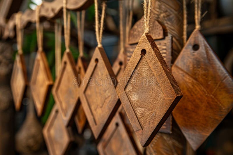 Four Wooden Tags with Rustic Charm, Shaped As a Tree, a Classic Tag ...