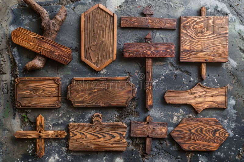 Four Wooden Tags with Rustic Charm, Shaped As a Tree, a Classic Tag ...