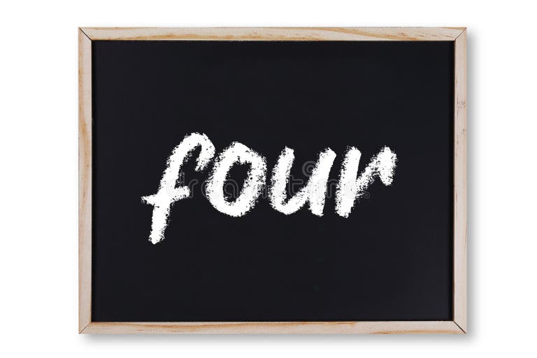 Four Word in Chalk on Chalkboard Stock Photo - Image of symbol, school ...