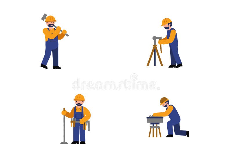 Men at work clipart. stock illustration. Illustration of industry ...
