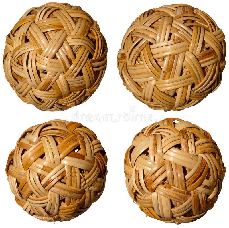 Four Woven Bamboo Balls stock photo. Image of interlace - 26359884